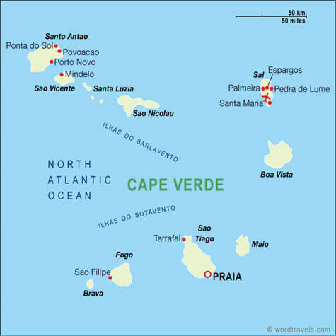 Kap Verde Karte Kap Verde Karte